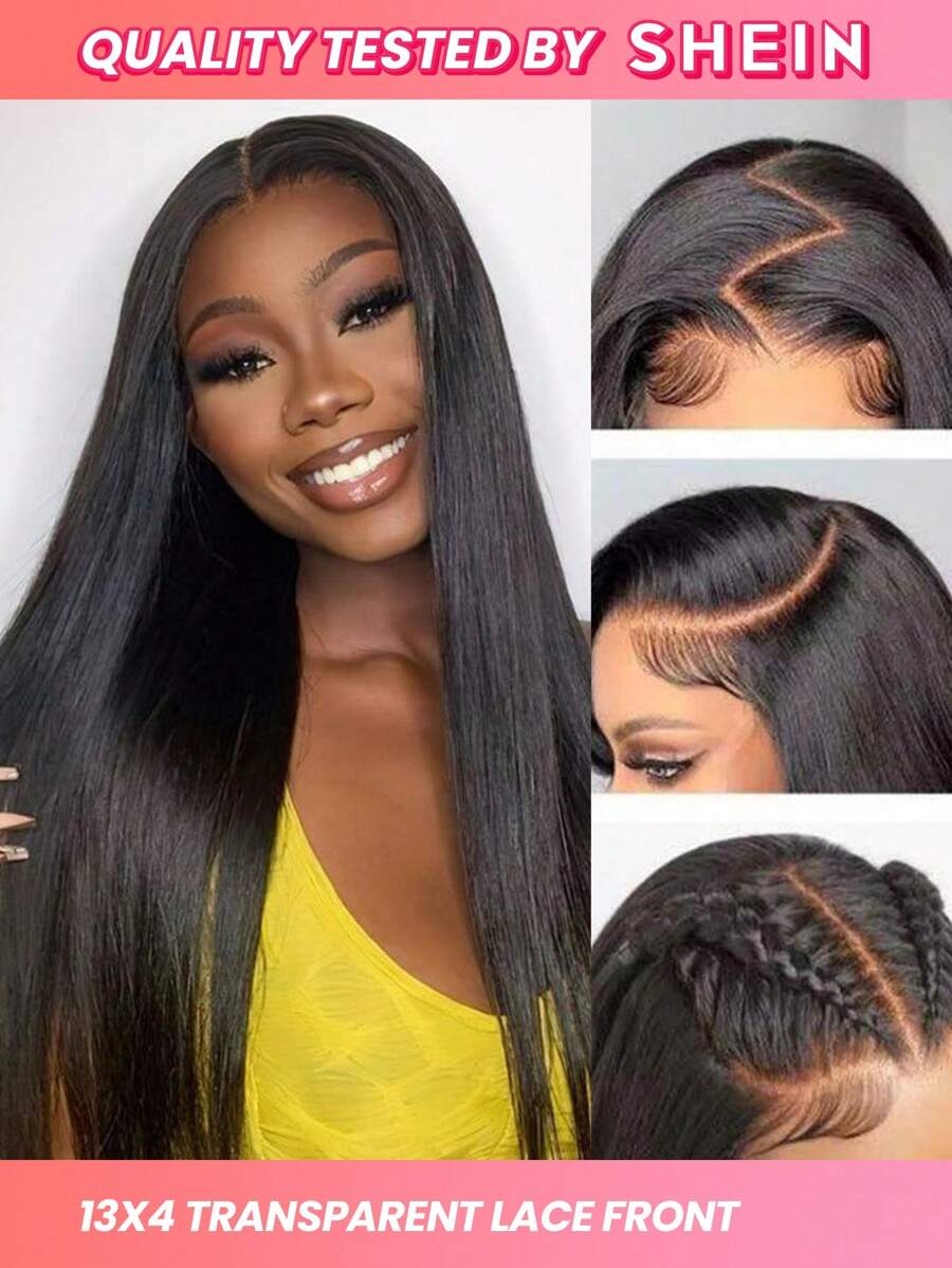 26Inch Transparent Lace Straight 13 X 4 Lace Front Wig 150% Density ...