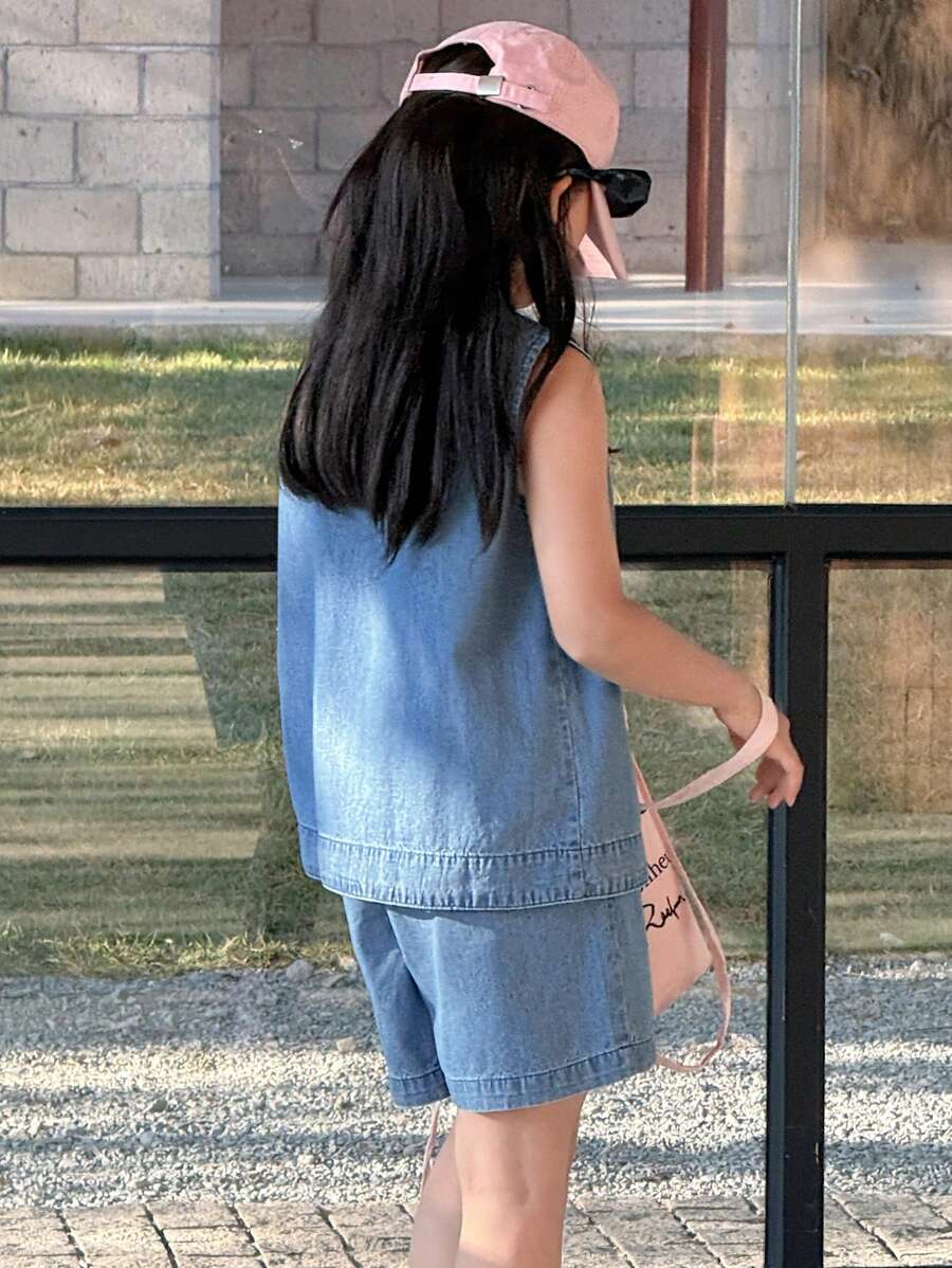 DAZY Tween Girl Denim Outfit | SHEIN USA