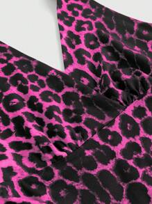 ROMWE Grunge Punk Y2K Leopard Print Ruffle Halter Camisole For Women ...