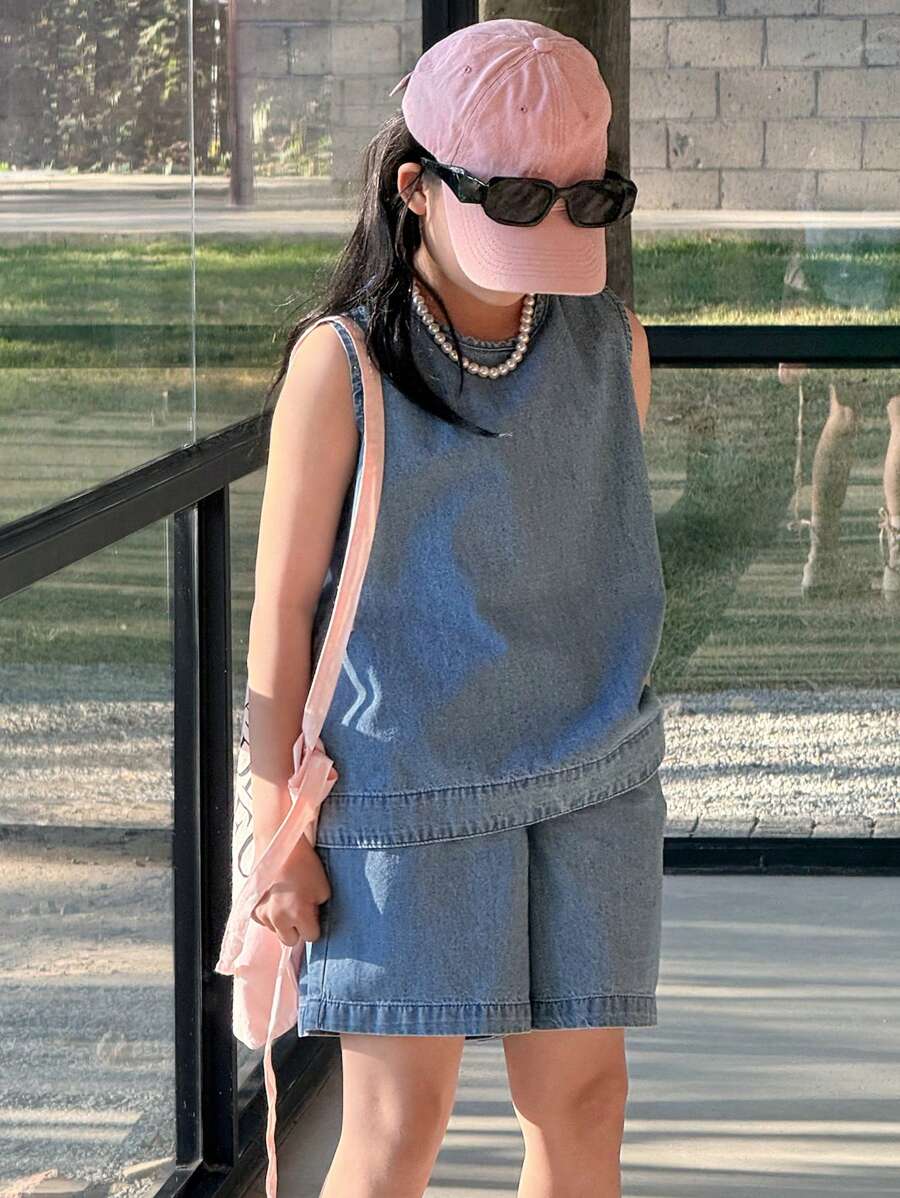 Dazy Kids Tween Girl Denim Outfit | SHEIN