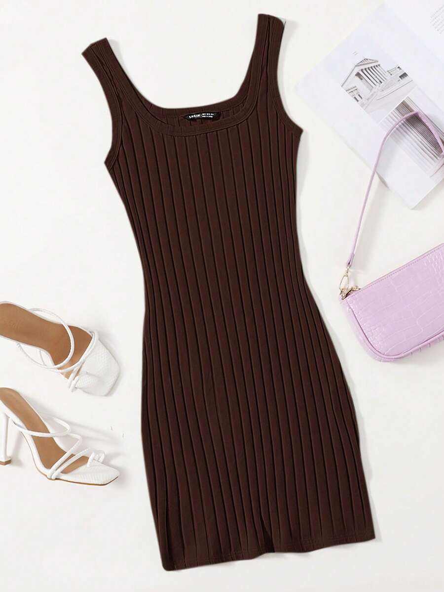 SHEIN Essnce Rib-knit Bodycon Dress | SHEIN USA