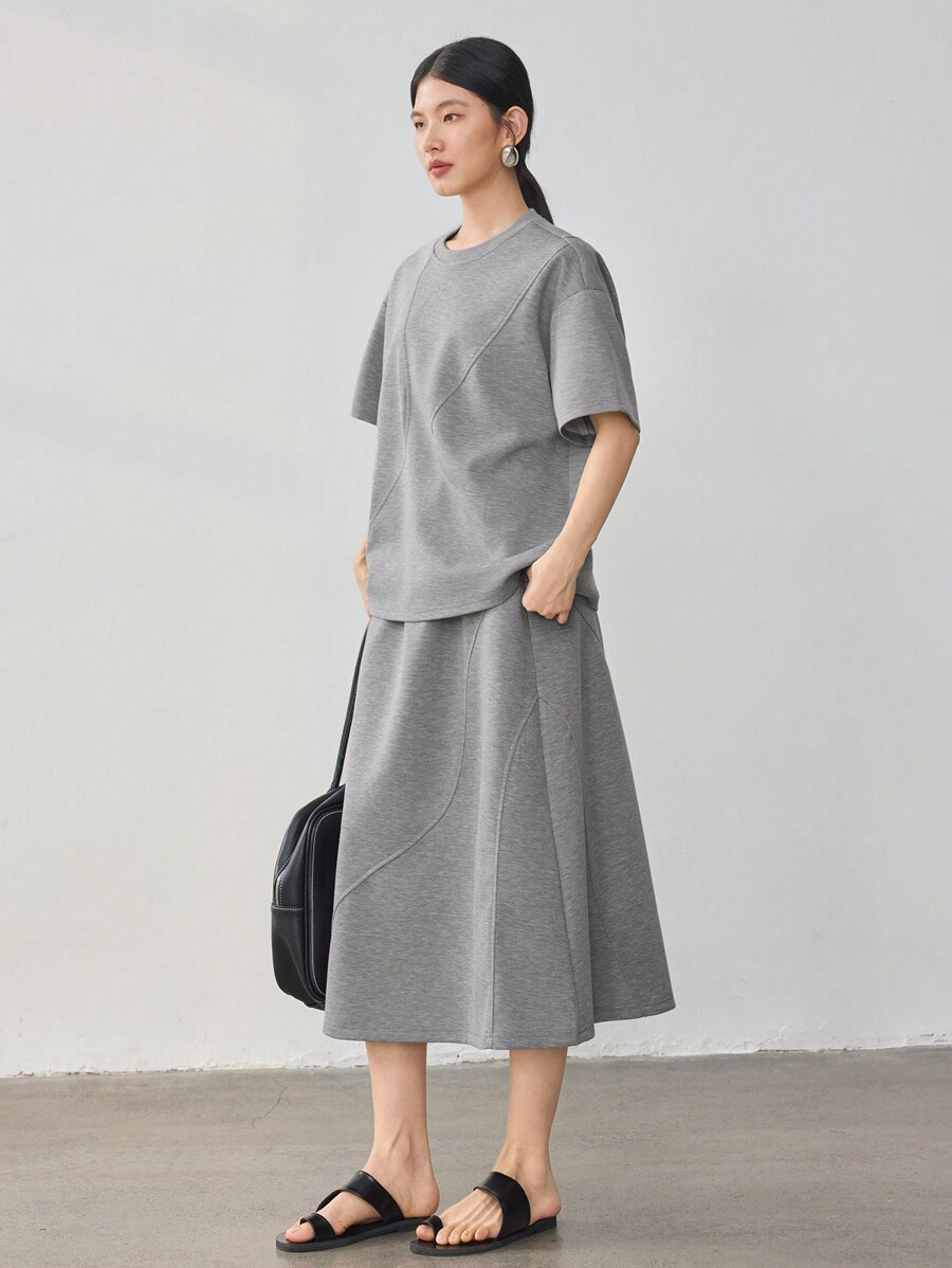 Dazy-Less Business Casual Design Patchwork Loose Simple 2pcs/Set Women Outfits | SHEIN USA