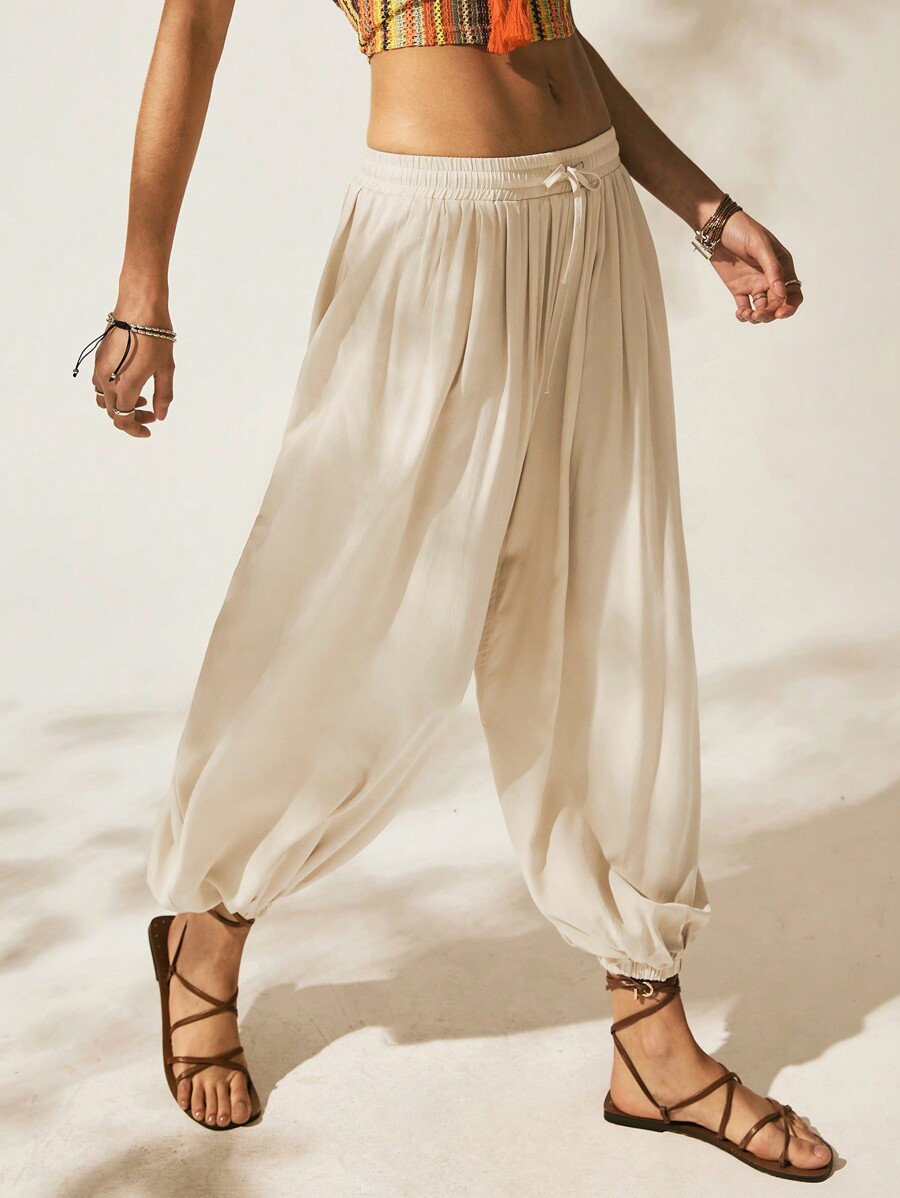 Easelle 2025 Spring And Summer Women's Khaki Boho Style Loose Lantern ...