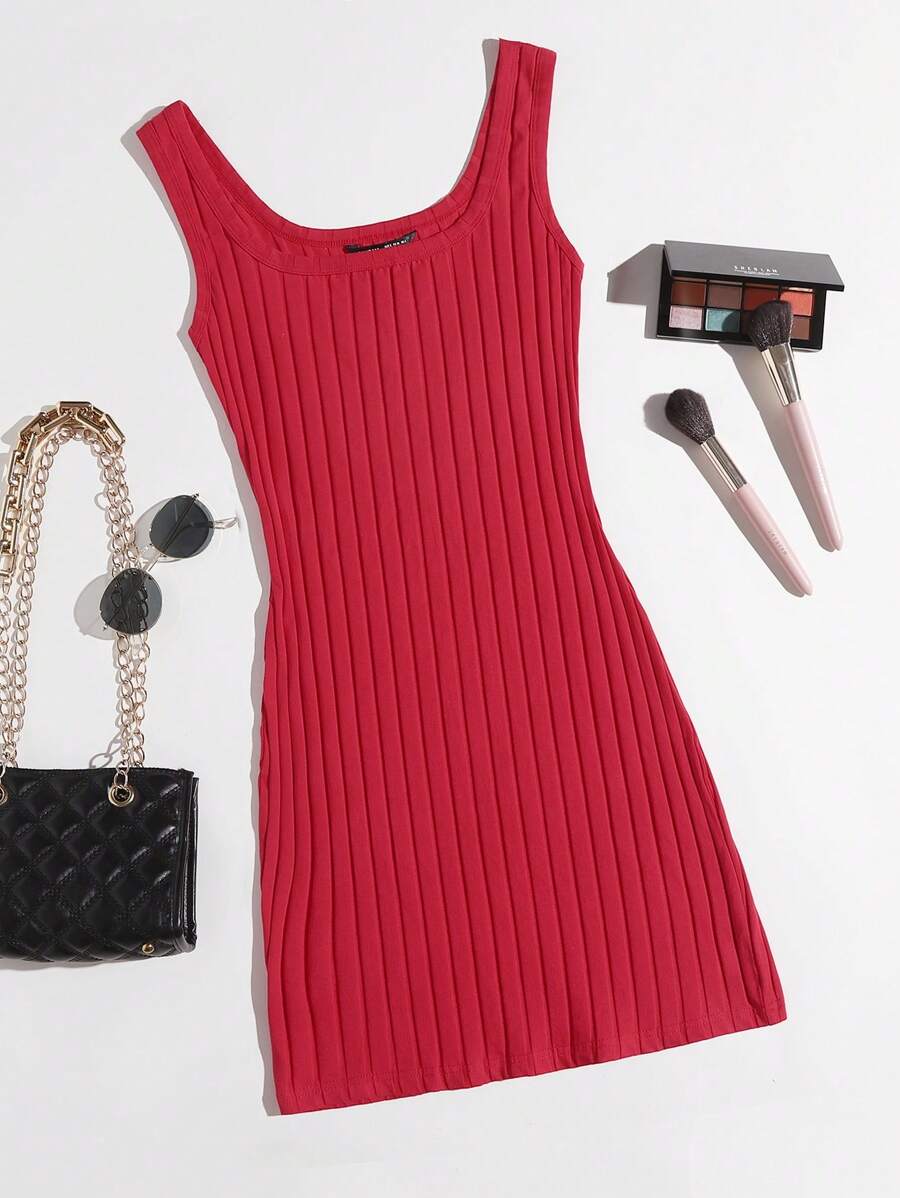 SHEIN Essnce Rib-knit Bodycon Dress | SHEIN USA