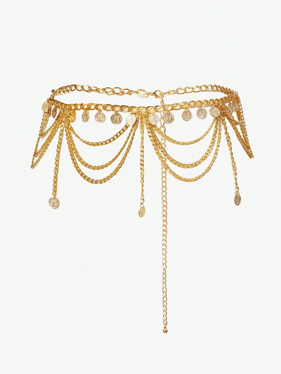 SHEIN SXY Retro Decorative Tassels Waist Belly Chain, Versatile Accent ...