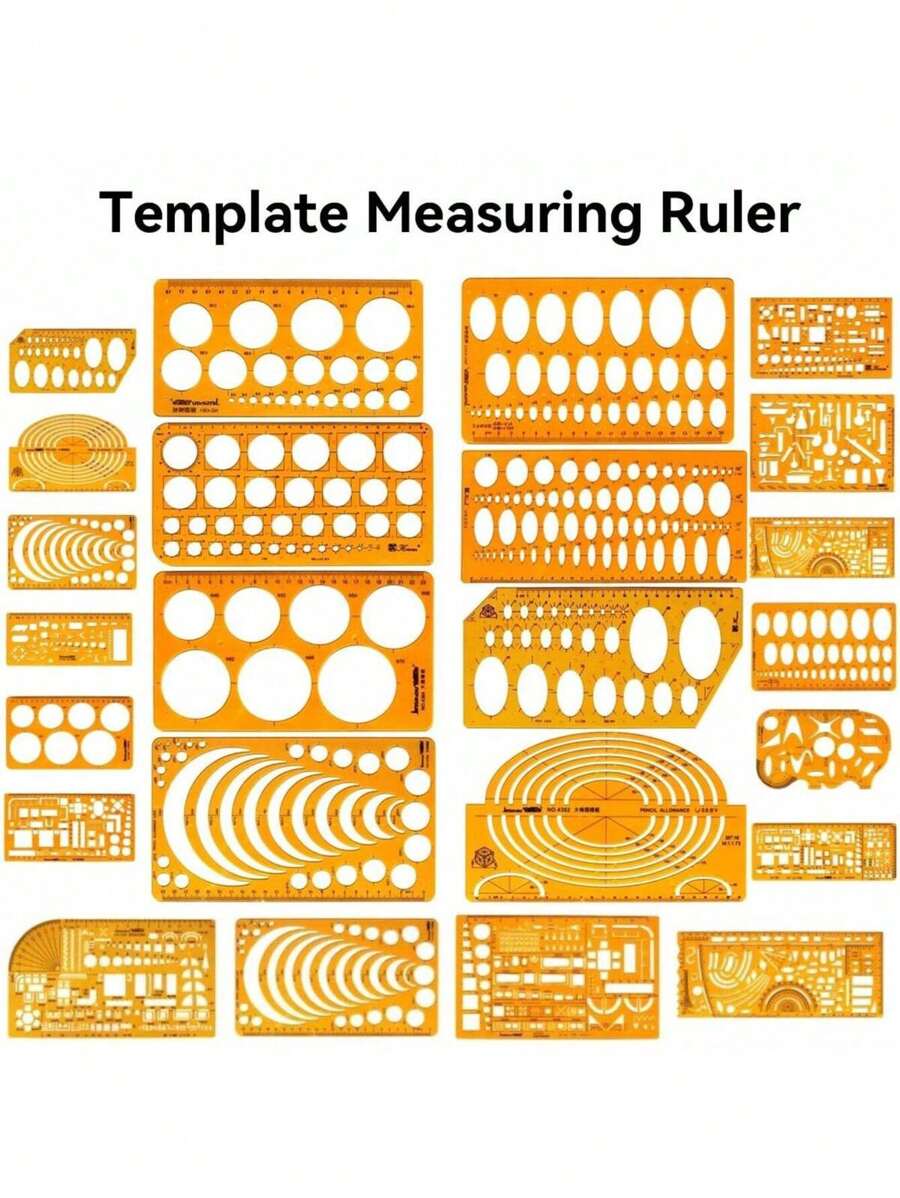 Template Measuring Ruler Circular Oval Ruler K Resin Drawing Design ...