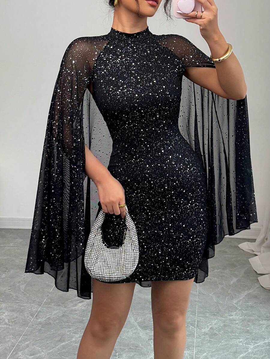 Chiquease French Style Knitted Sleeveless Halter Neck Long Cape Dress ...