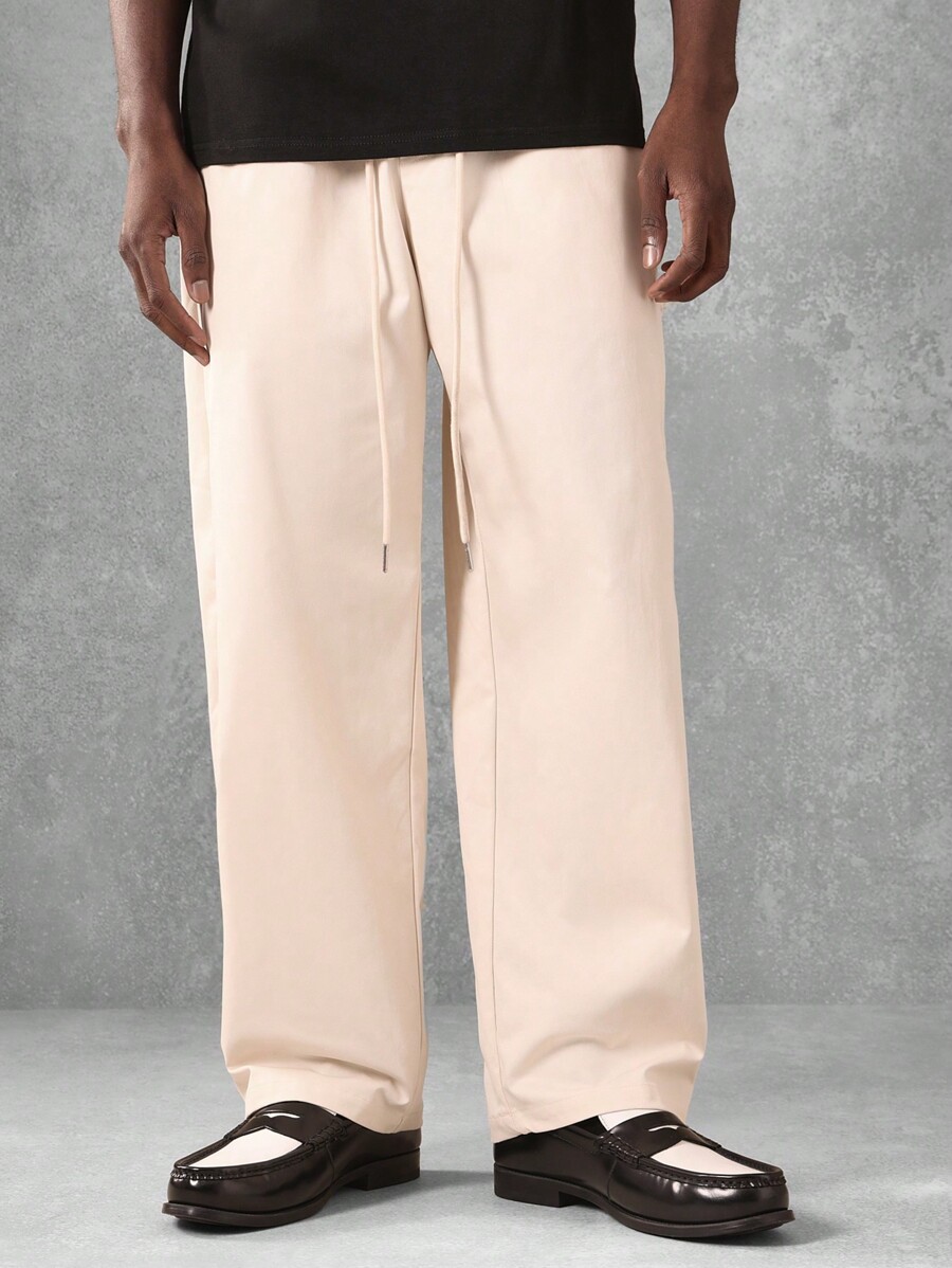 SUMWON Skater Fit Cropped Tailoring Pants With Drawcord Detail | SHEIN USA