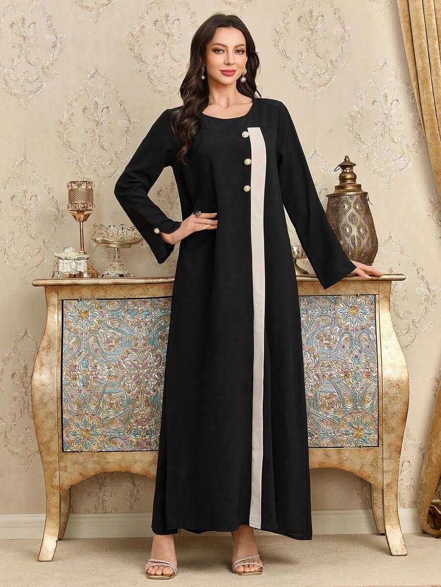 SHEIN Najma Vestido elegante y holgado de estilo árabe para mujer ...