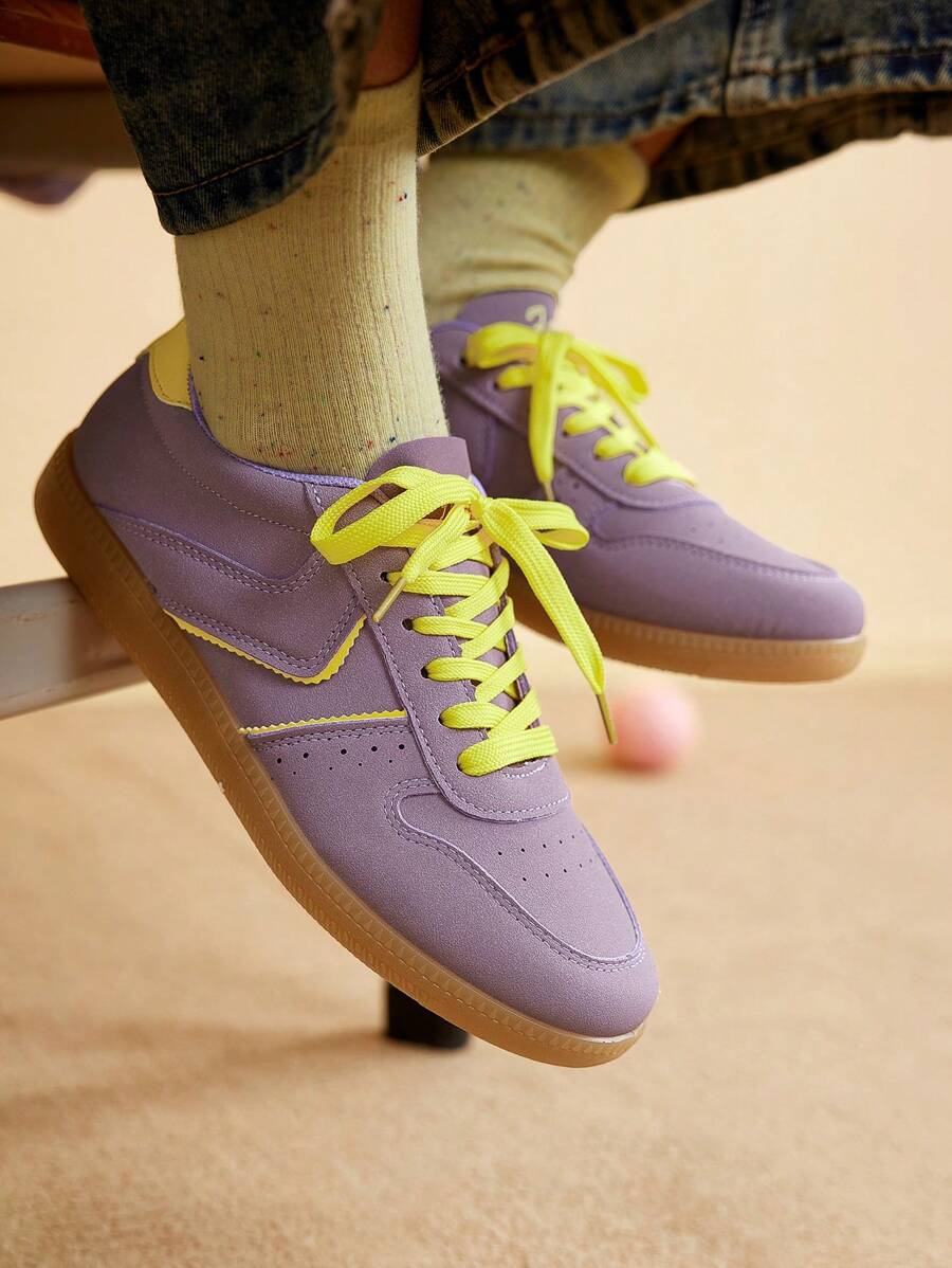 CUCCOO EASI Casual Women Flat Color Block Sneakers For Daily Leisure ...