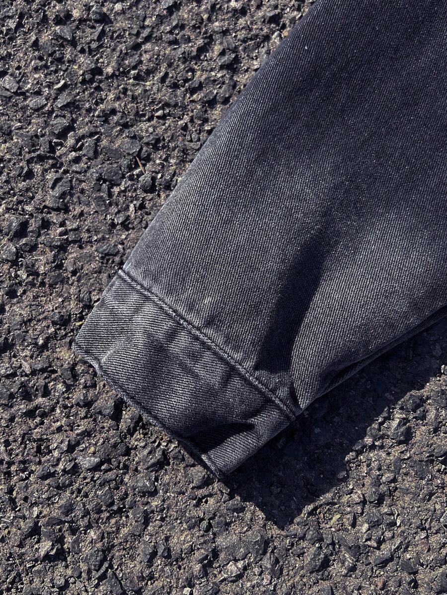 Manfinity EMRG Men's Black Denim Ombre Crop Street Style Boxy Jacket ...