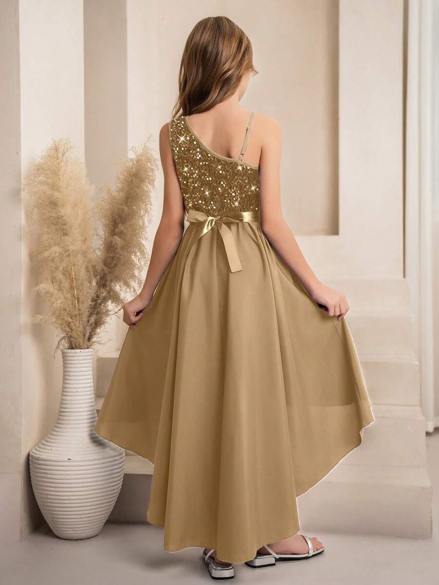 SHEIN Robe à épaule unique avec découpe, asymétrique et volantée, avec ...
