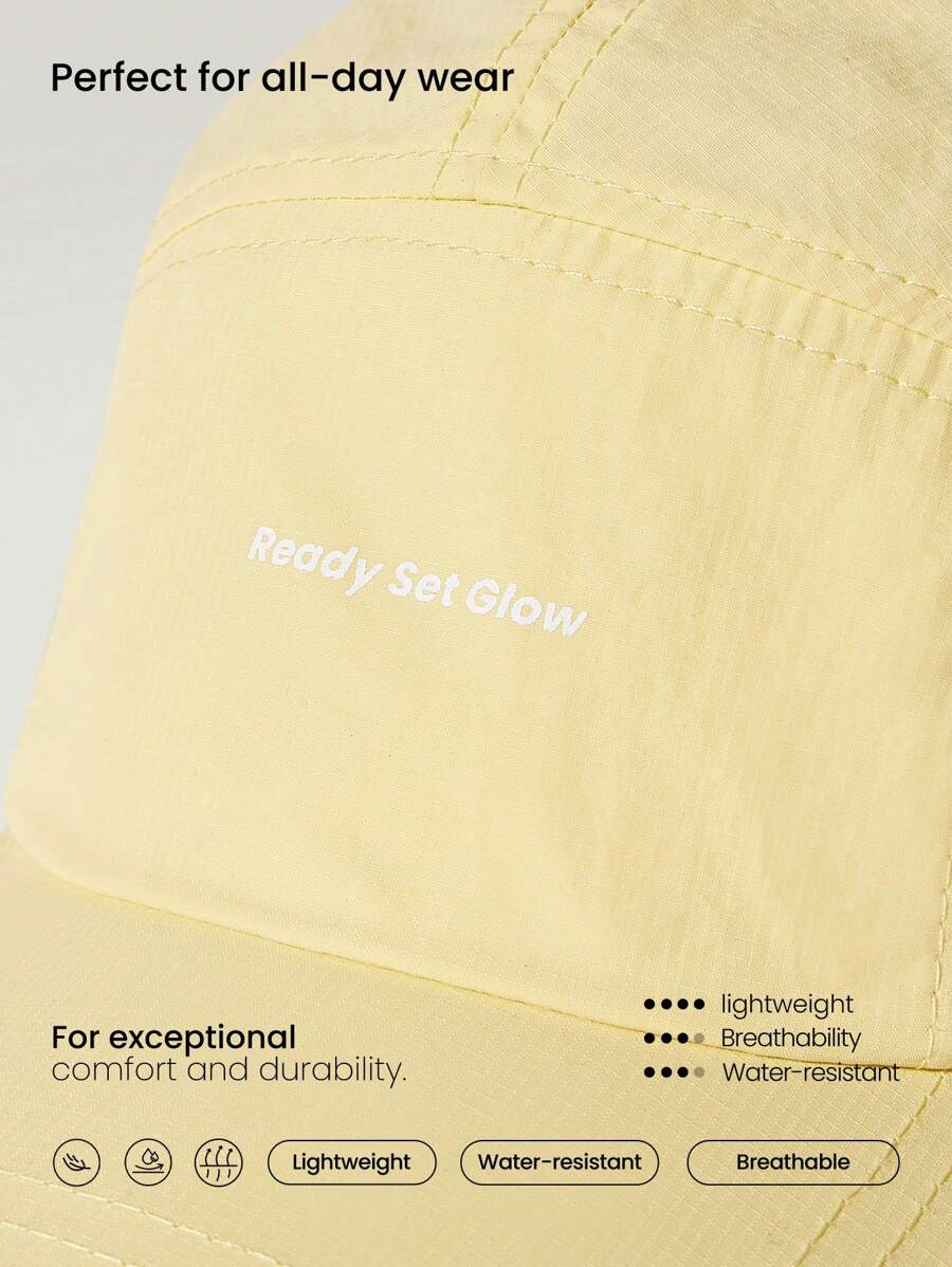 GLOWMODE Lightweight 5 Panel Cap With Reflective Handsewn Logo Workout ...