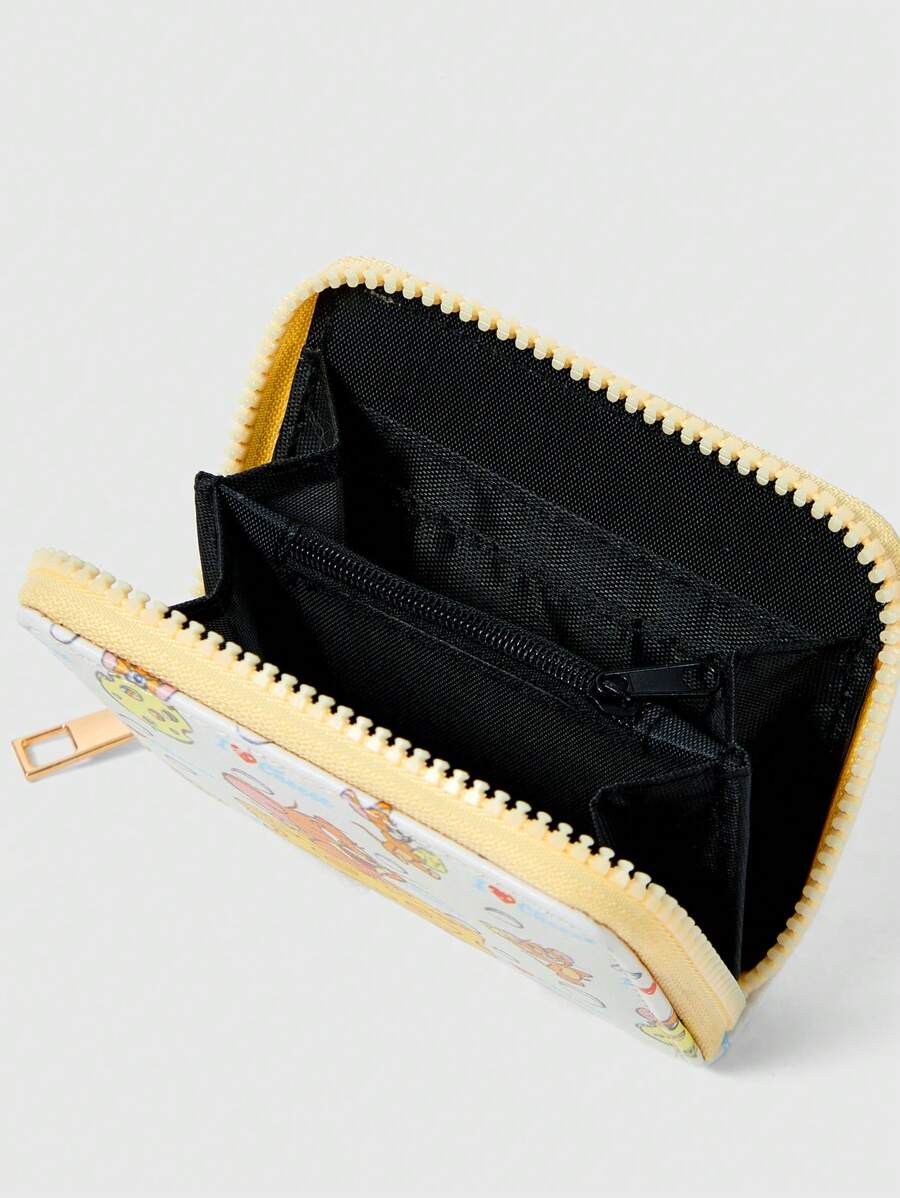 TOM & JERRY X SHEIN White Cute Mouse & Cheese Print Small Wallet for ...