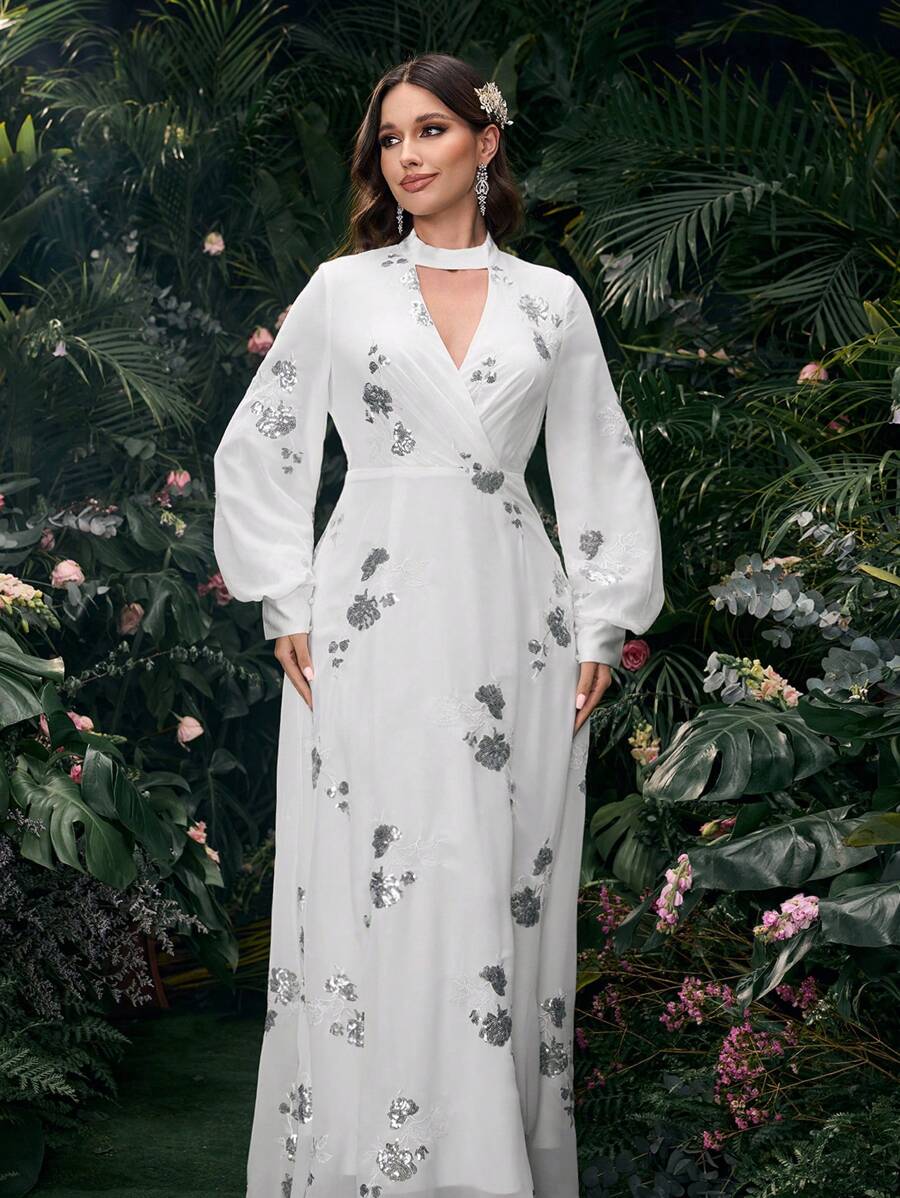 Coutiva فستان سهرة رسمي للنساء، فستان لضيوف الزفاف (تصميم ثقيل الوزن) | شي إن