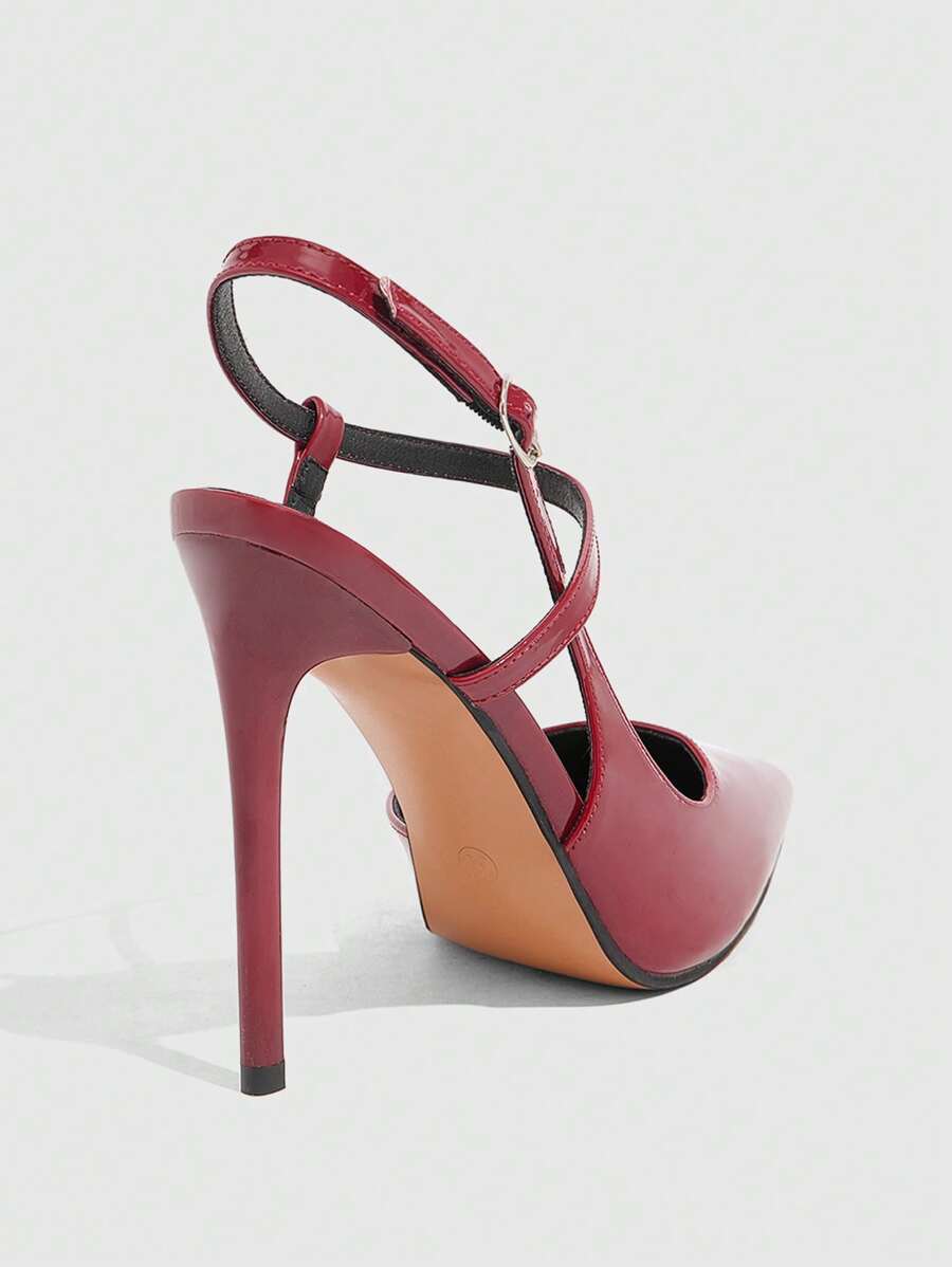 CUCCOO SZL Escarpins rouges vin à demi-orteils à la mode pour femmes ...