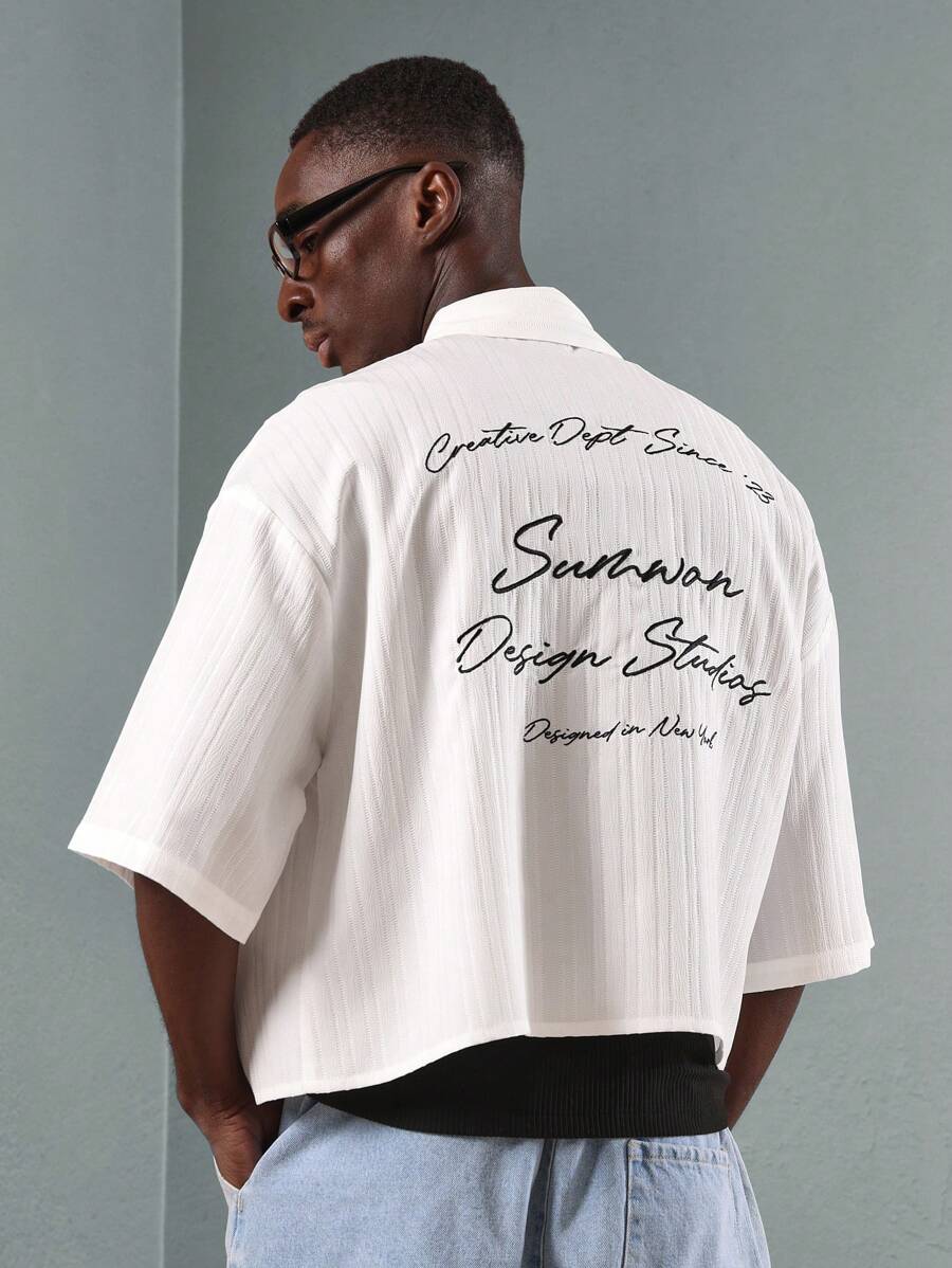 SUMWON Sumwon Design Studios Embroidered Streetwear Shirt Oversized ...