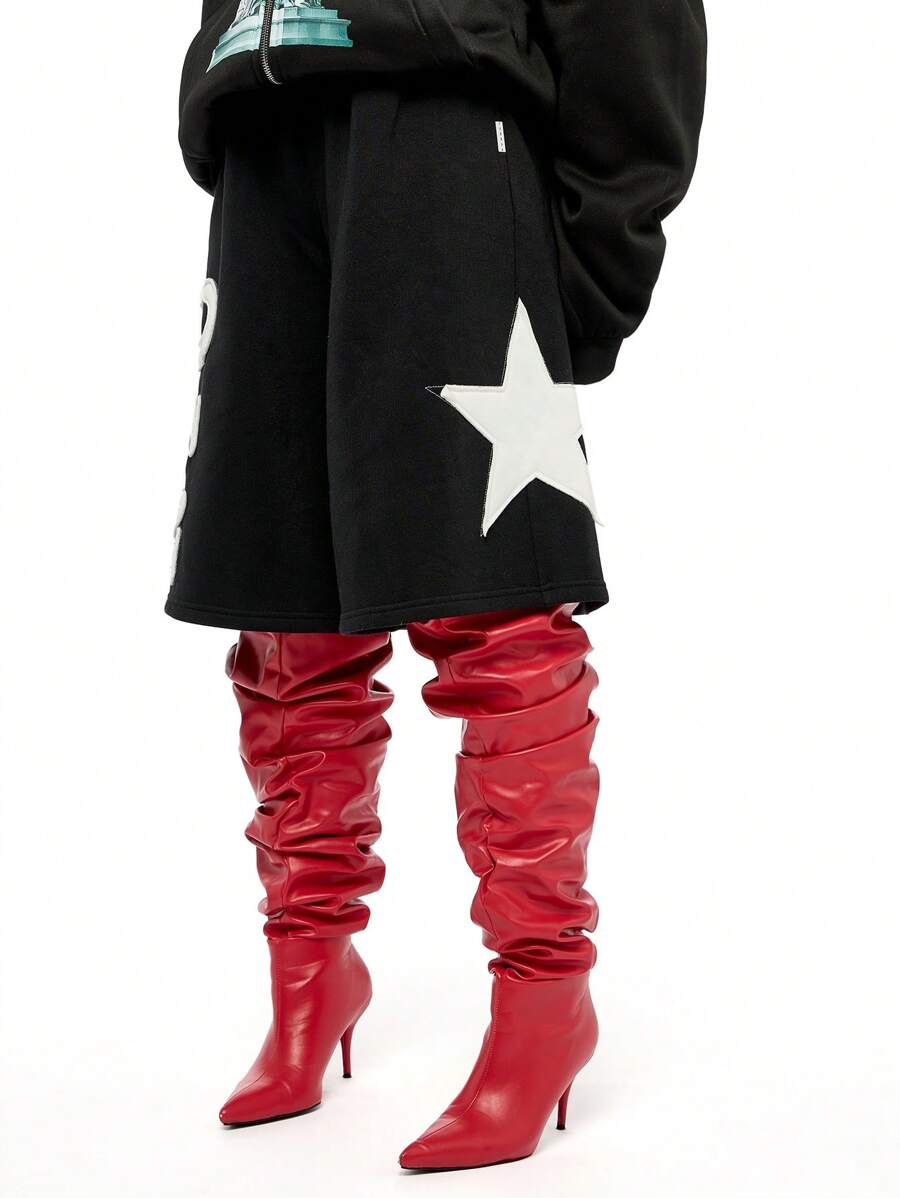 SUMWON WOMEN Elasticated Waist Applique Detail Jorts | SHEIN EUR