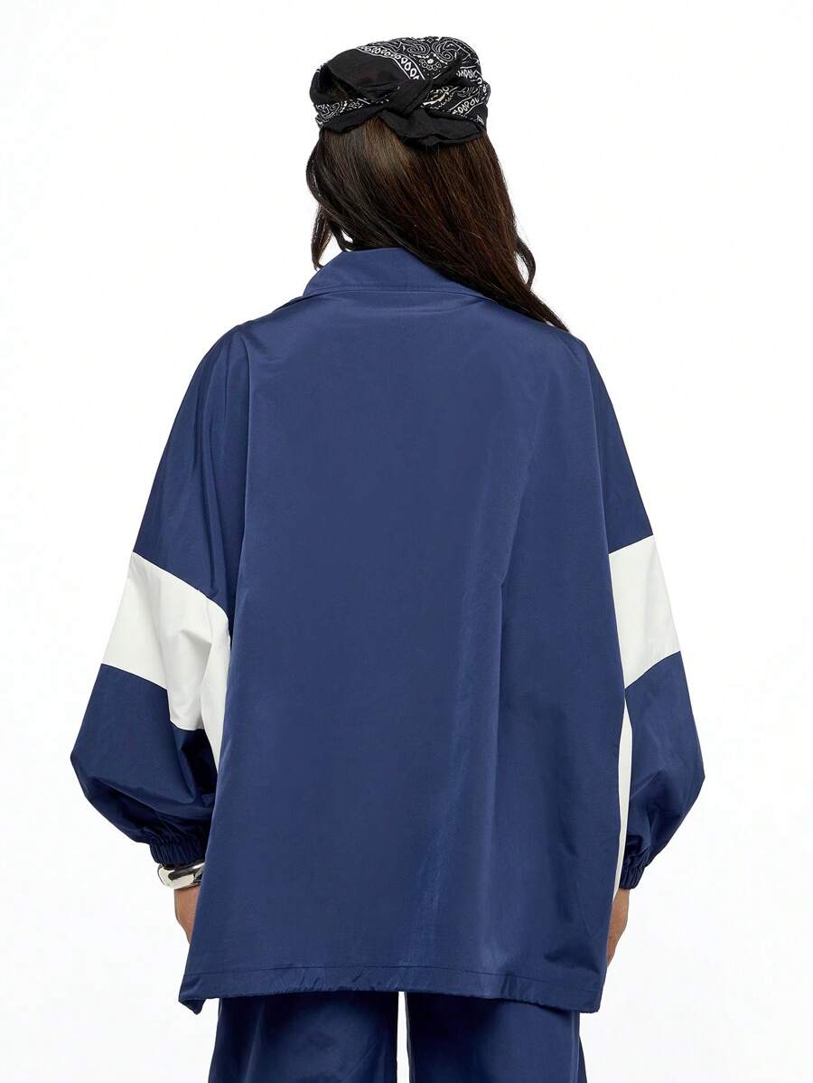 SUMWON WOMEN パネル ディテール オーバーサイズ ジップアップ トラックジャケット | #SHEIN新生活応援セール