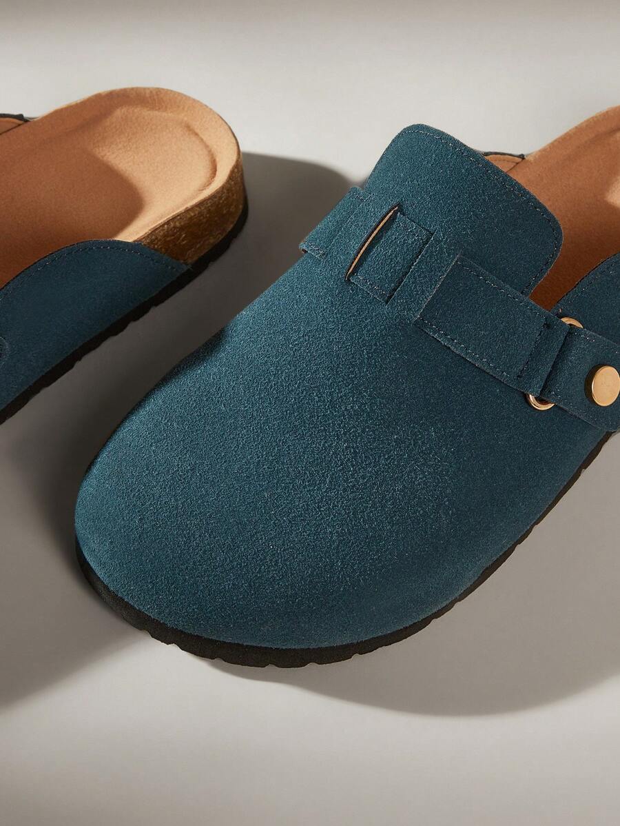 Solecia Women's Solid Color Metal Decor Simple Flat Loafers, Casual ...