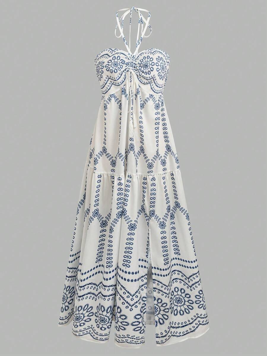 Sweetra Vestido Estilo Boho Alça Fina Plus Size, Vestido de Praia de ...