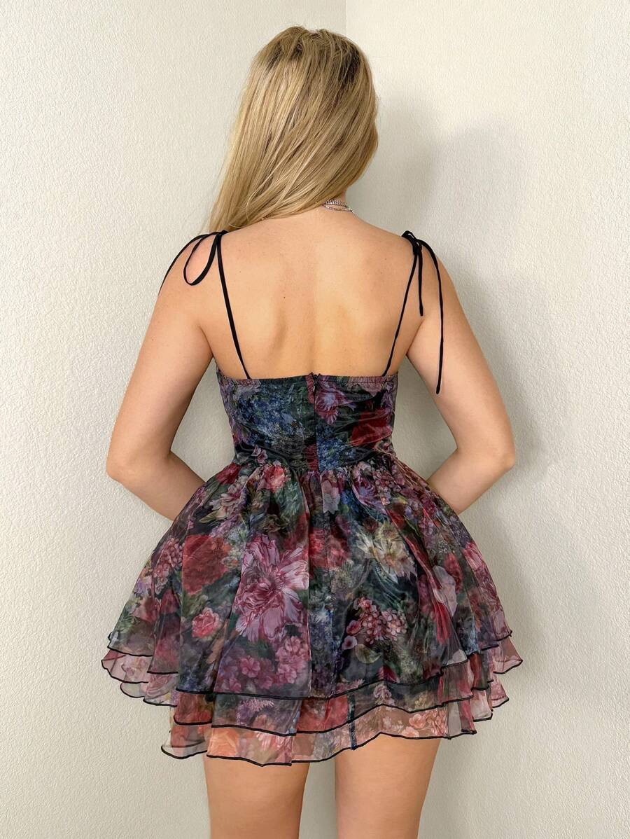 Sweetina Y2K Floral Print Princess Style Sleeveless Sweet Dress | SHEIN UK