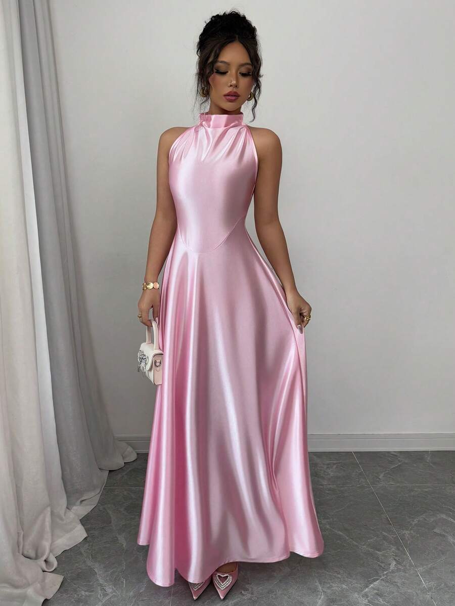 SHEIN Raffinéa Vestido rosa sem alças com alças finas para mulheres ...