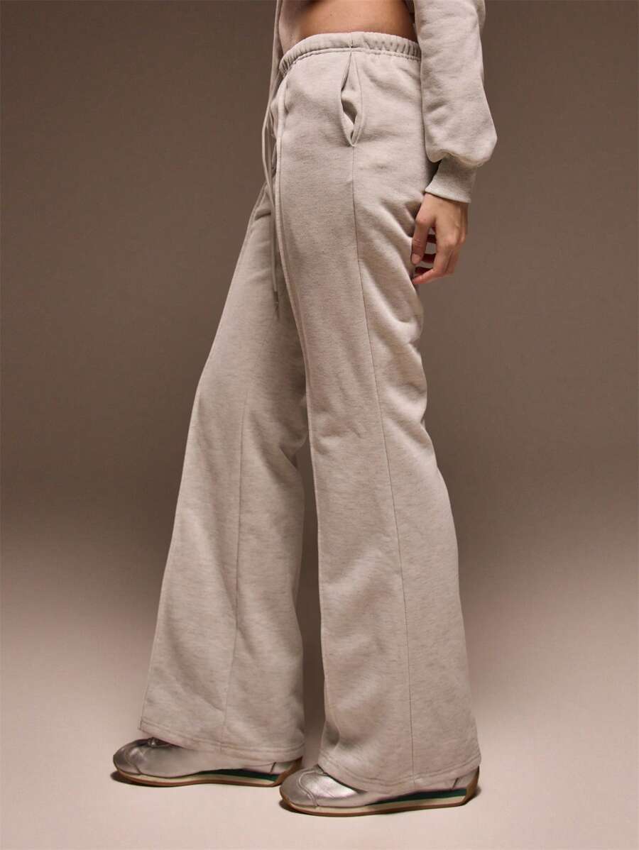 MUSERA Mid Rise Elasticated Waist Seam Front Detail Flared Jogger Only ...