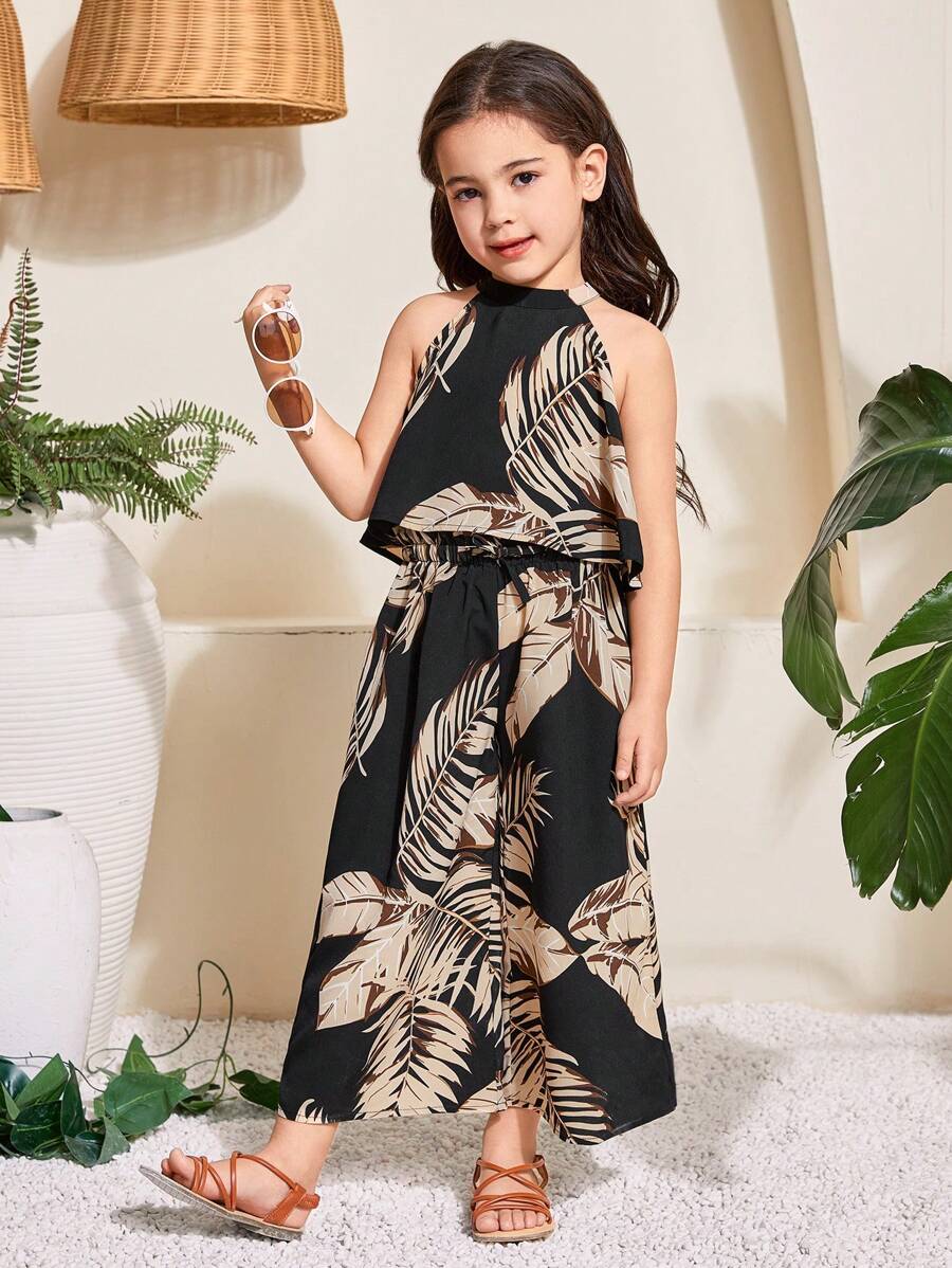 SHEIN 2pcs/Set Young Girl Woven Floral Sleeveless Top And Loose Woven ...