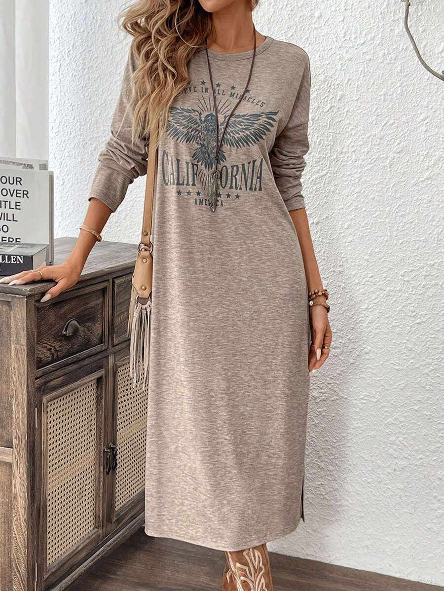 SHEIN LUNE Plus Size Casual & Comfortable Versatile Long Sleeve Side ...