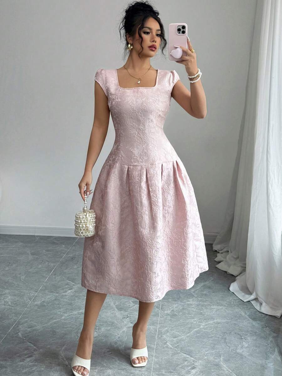 Elenzga Robe mi-longue décontractée en jacquard femme 2025, design ...