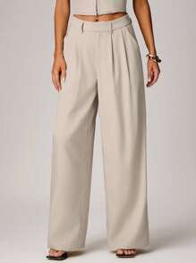 Forever 21 Spring Commute Casual Versatile Office Lady Fashion Loose Straight-Leg Pants For ...