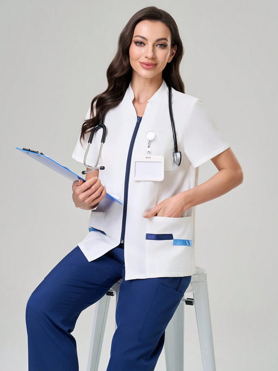 TaskEZ Healthcare Scrub Uniform Set, Short Sleeve Shirt And Pants ...