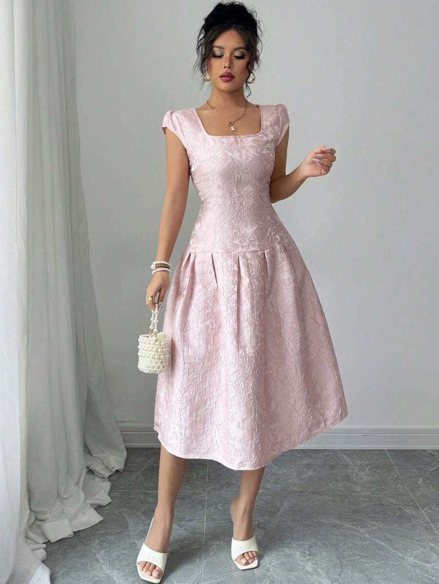 Elenzga Robe mi-longue décontractée en jacquard femme 2025, design élégant | Mode en ligne ...