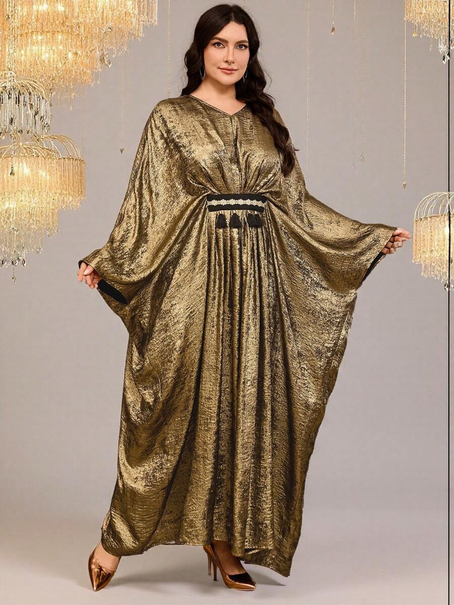 SHEIN Najma Plus Size Women's Turkish & Arabian Traditional Long Tunic ...