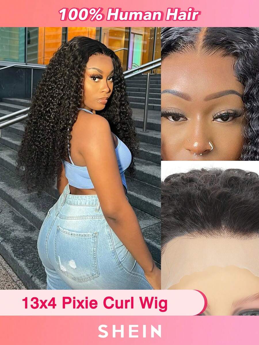 13x4 Volumized Pixie Wave Lace Front Wigs Human Hair Wigs For Women 250 ...