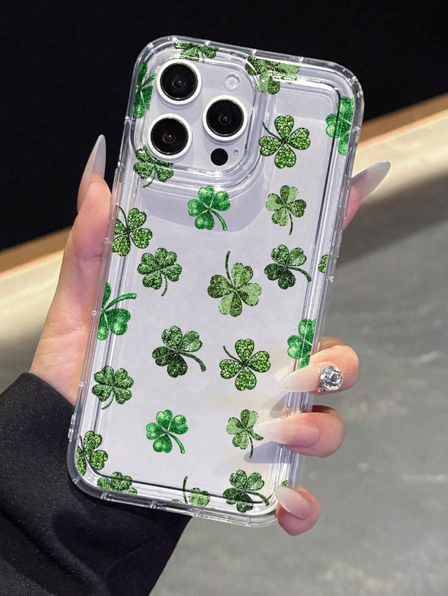 Warp Atelie Artist St. Patrick's Day Glitter Green Clover Transparent ...