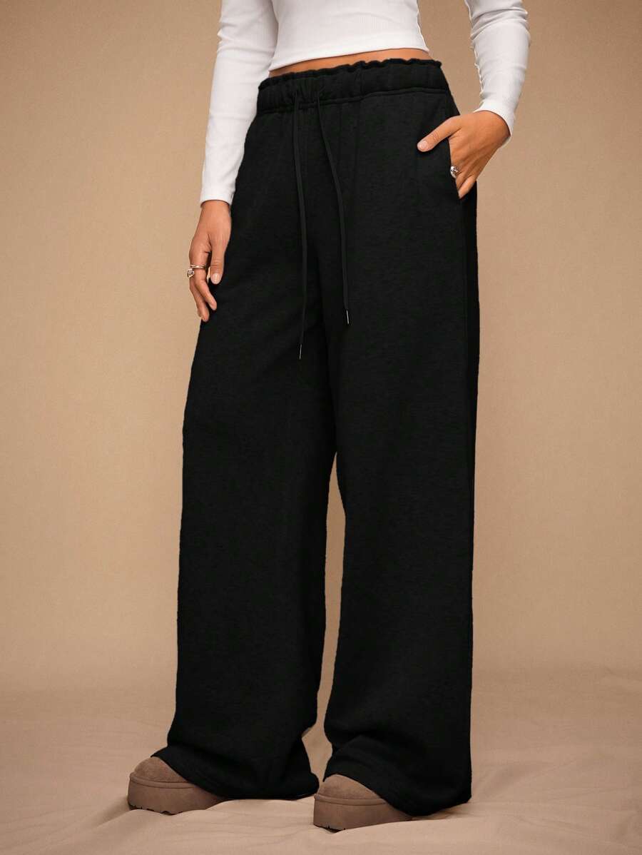 Forever 21 Women's Baggy Wide Leg Casual Pants, Versatile Spring New Arrival | SHEIN USA