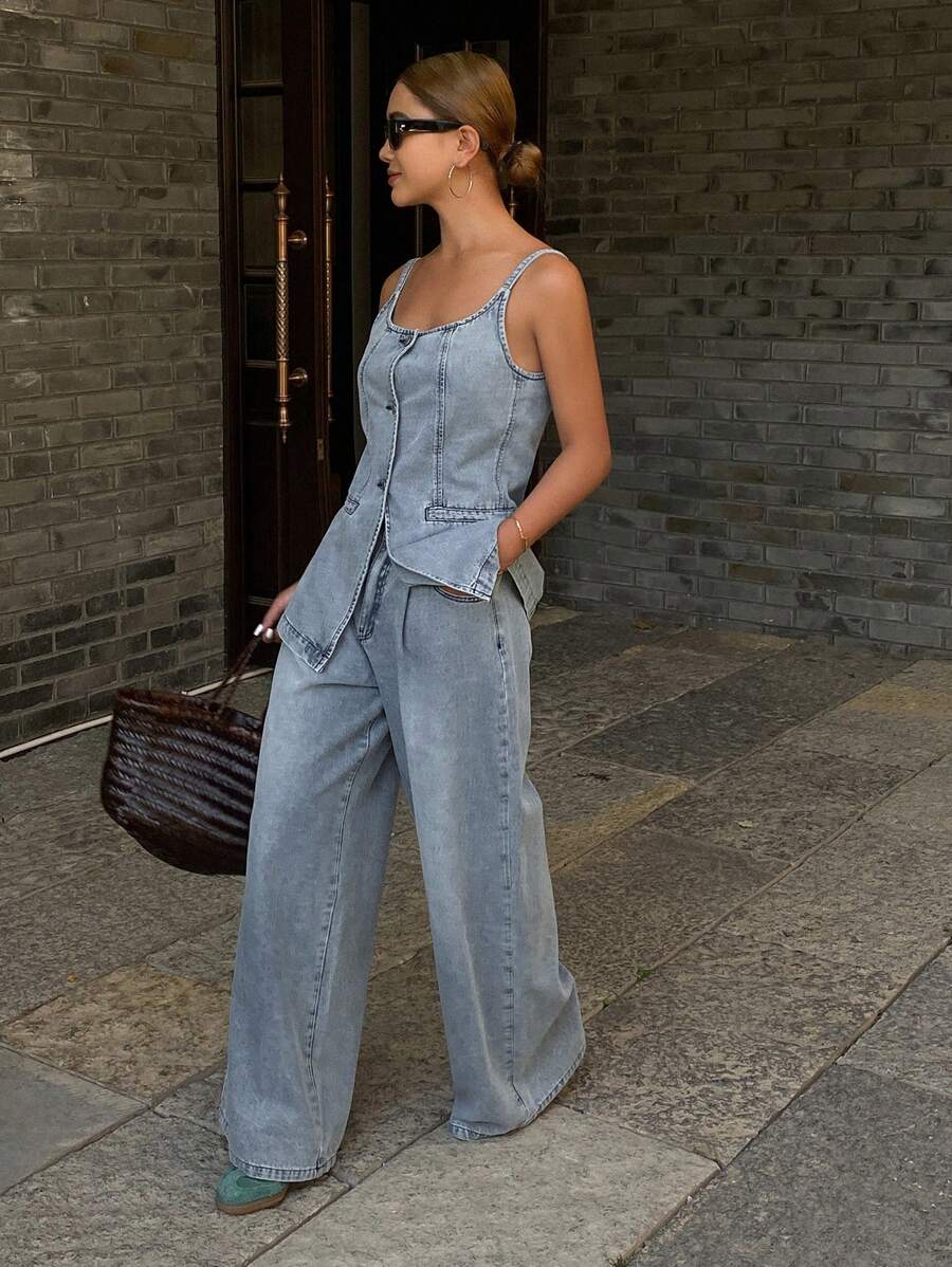 Livesso Denim Girls Clothing Spring And Summer Casual Distressed Washed ...