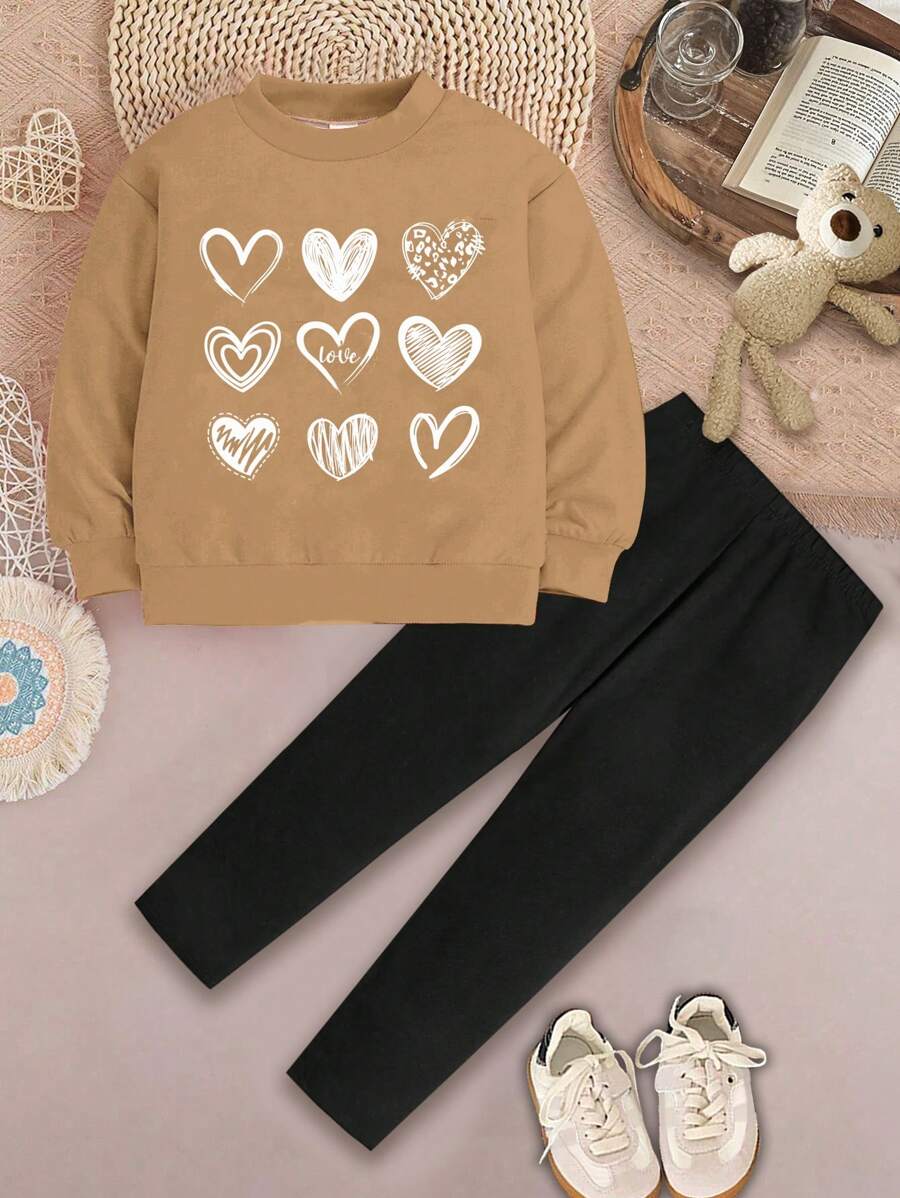 SHEIN Conjunto de 2 peças/conjunto de moletom com gola redonda casual ...