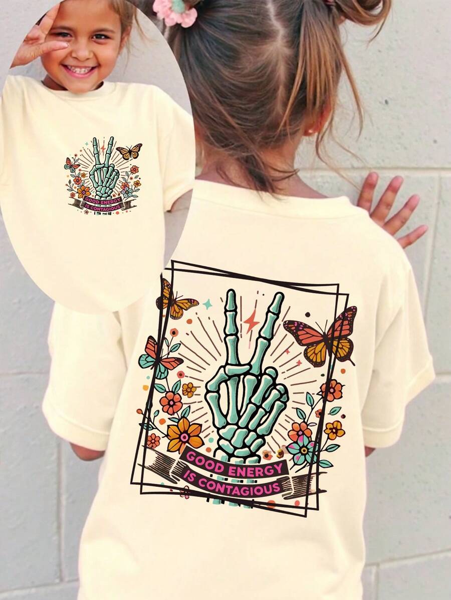 SHEIN Teenager Mädchen Lässig Chic bequemes einfaches Mode Kurzarm T ...