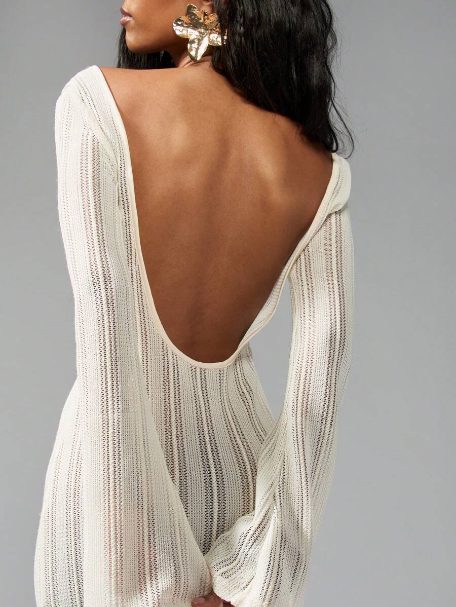 MISSGUIDED Crochet Cut Out Sheer Maxi Dress | SHEIN South Africa