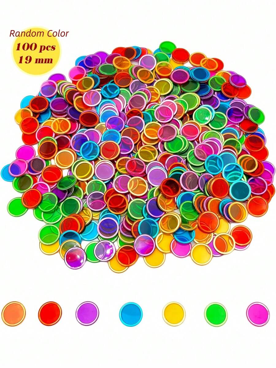 17mm/19mm Magnetic Bingo Chips Counters - 100 Pieces Transparent ...
