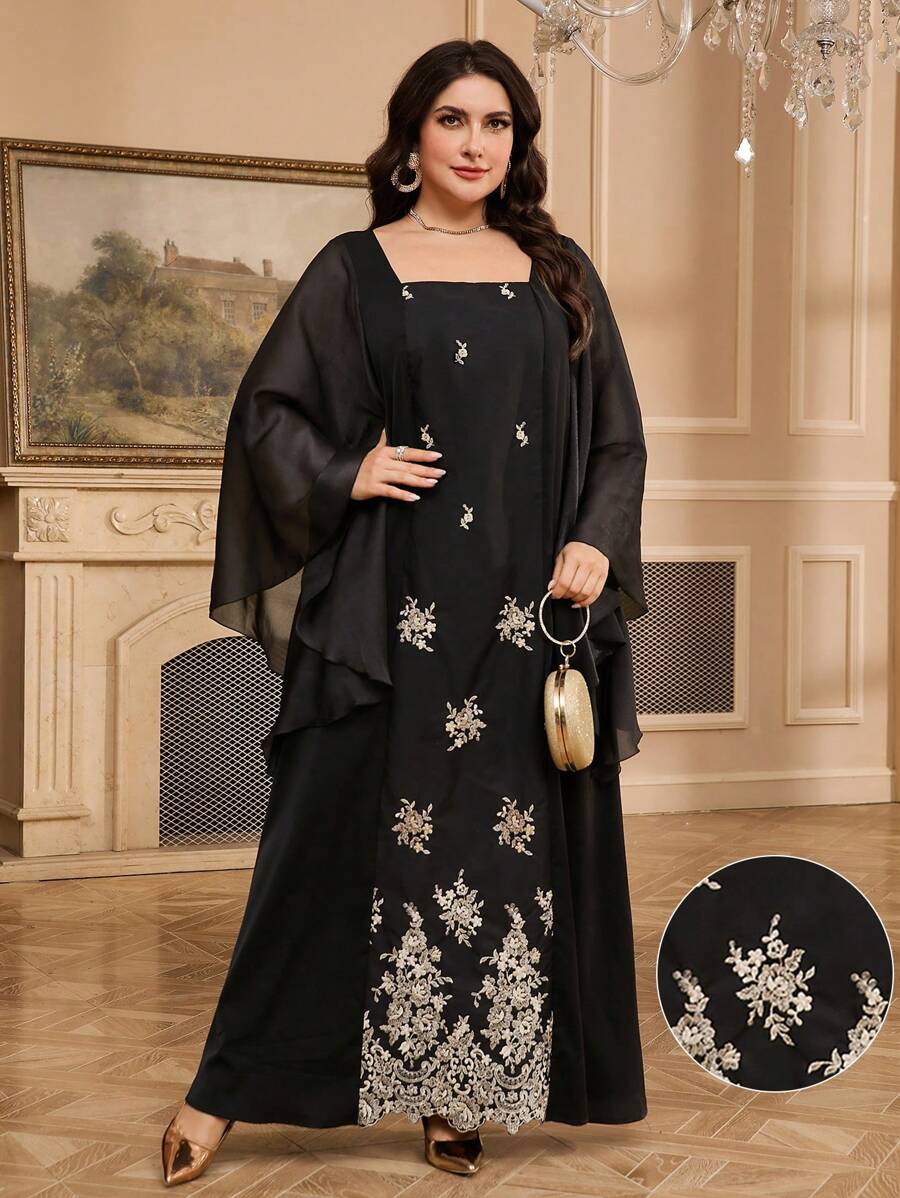 SHEIN Najma Plus Size Women's Turkish Style & Arabic Traditional Maxi ...