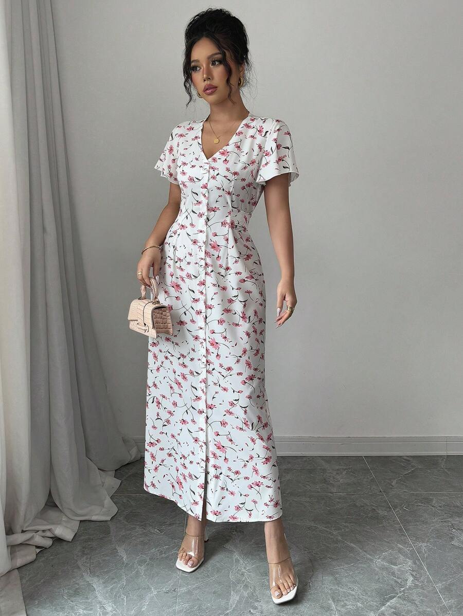 SHEIN Raffinéa New European & American Style Casual V-Neck Cinched ...