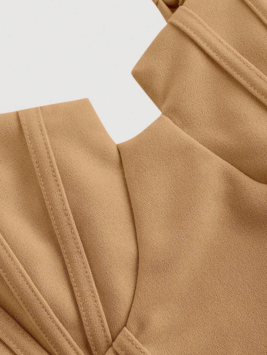 SHEIN MOD Camel Conch Corset Mermaid Core Solid Bustier Corset ...