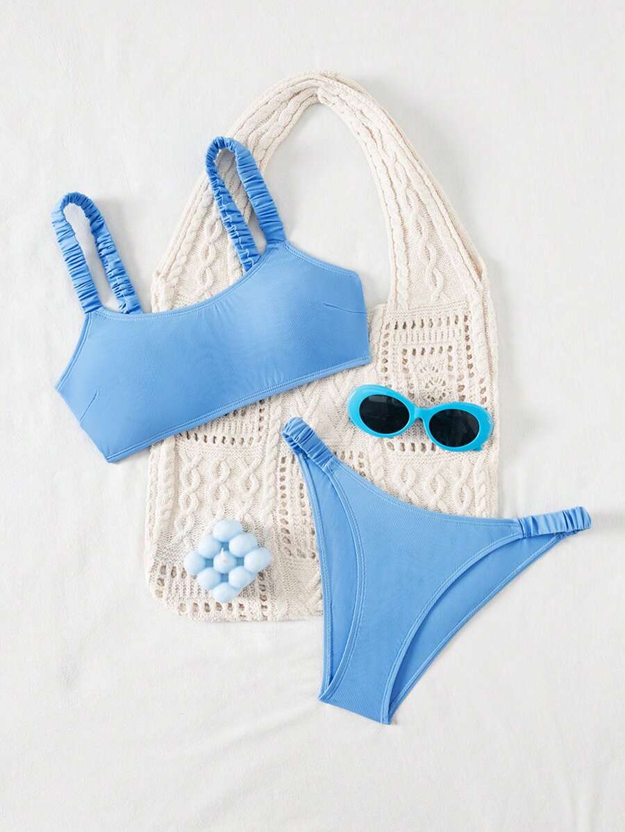 Swim Mod Women's Ruched High-Cut Cute Holiday Bikini Swimwear, Summer ...
