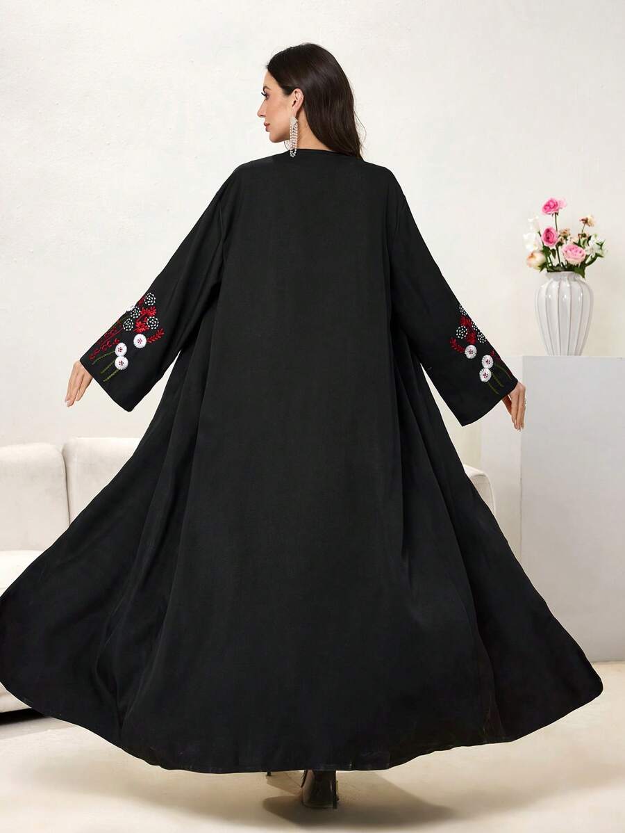 Al Najma Loose Fit Elegant Arabic Style Abaya Robe With Embroidered ...