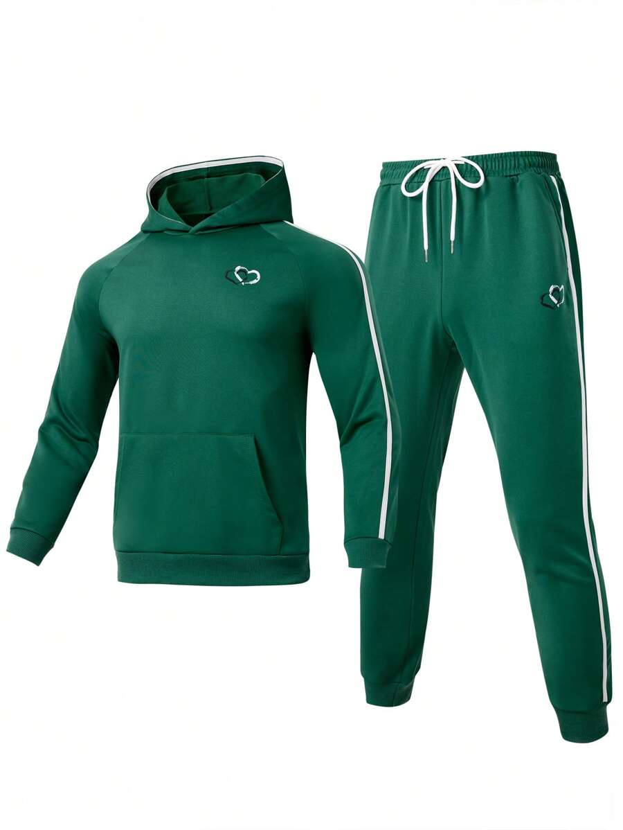 Manfinity Sport Corelite Men's Heart Graphic Raglan Sleeve Hoodie And ...