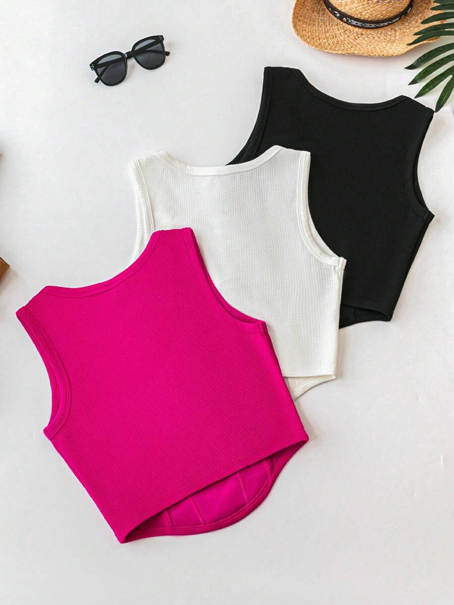 SHEIN LUNE 1 Pack Plus Size Women Versatile Fitted Square Neck Arched ...